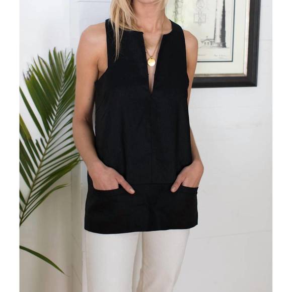 Emerson Fry | Tops | New Emerson Fry A Line Mod Top In Black Linen ...